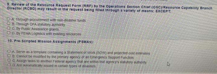 9. Review of the Resource Request Form (RRF) by the | Chegg.com