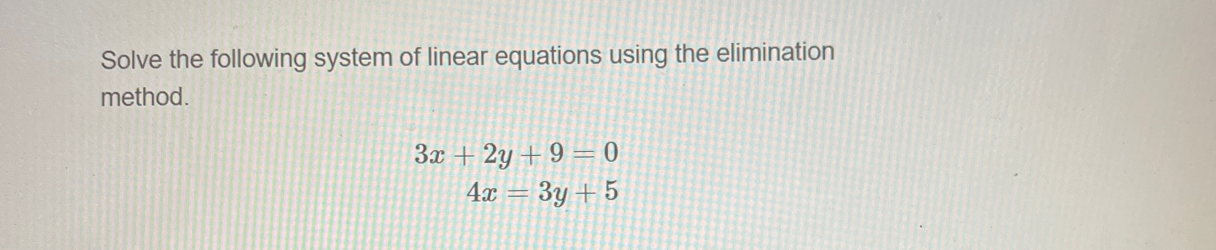 Solved Solve the following system of linear equations using | Chegg.com