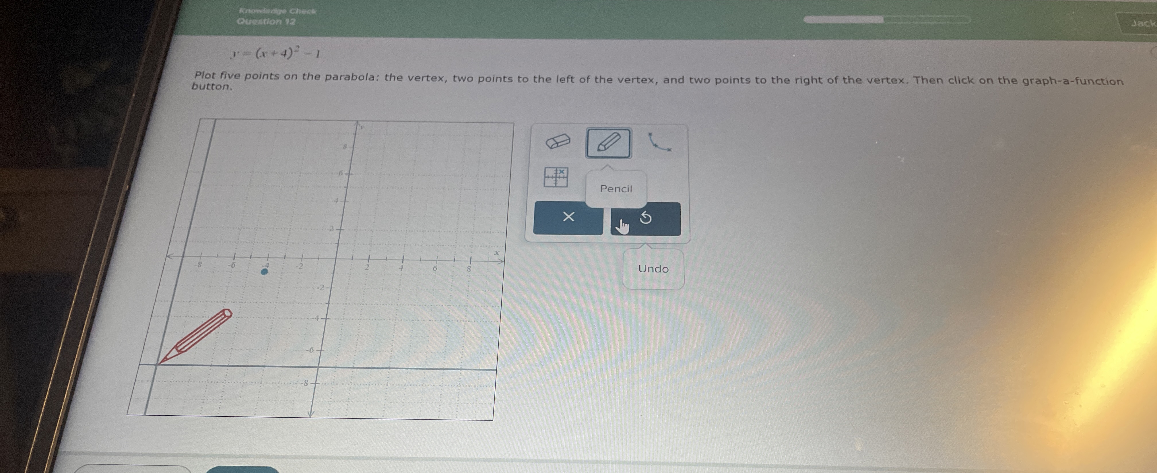 Solved Yx42 1plot Five Points On The Parabola The 4164
