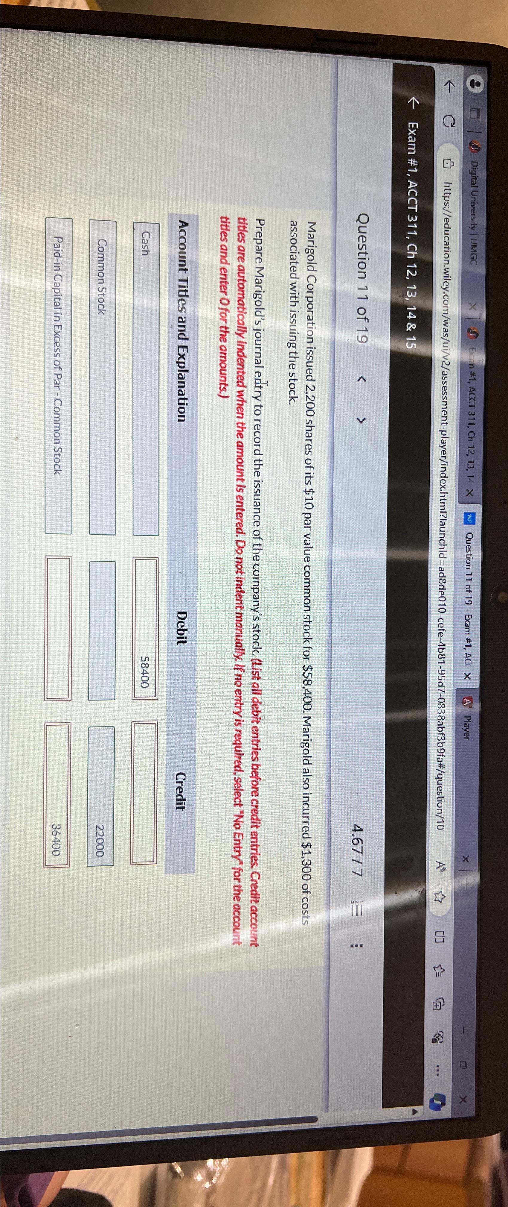 Solved Exam #1, ﻿ACCT 311, ﻿Ch 12, 13, 14 ﻿& 15Question 11 | Chegg.com