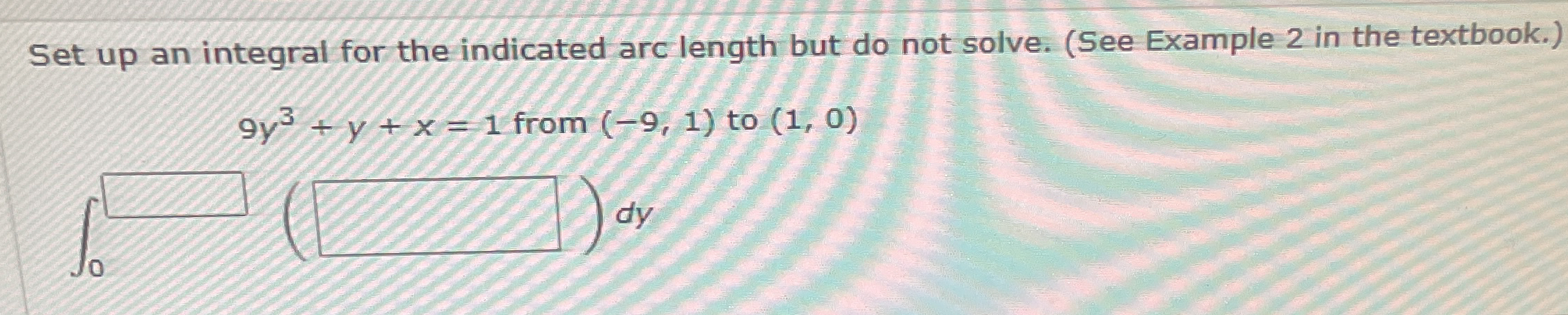Solved Set up an integral for the indicated arc length but | Chegg.com
