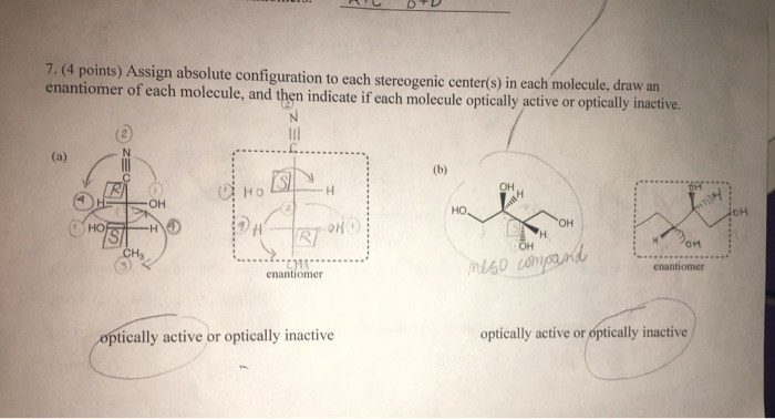 Solved DTD 7. (4 points) Assign absolute configuration to | Chegg.com