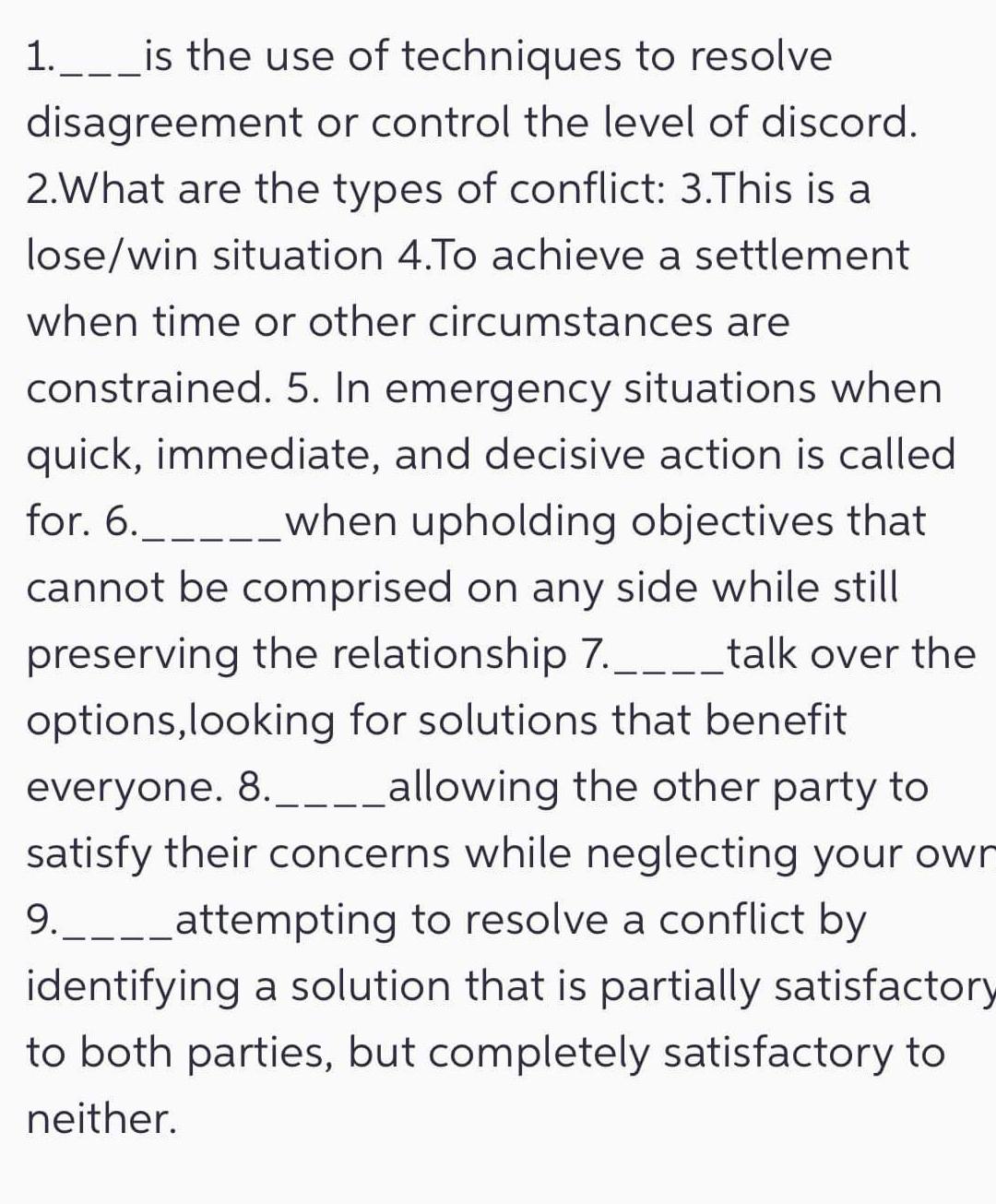 Solved 1.___ ﻿is the use of techniques to resolve | Chegg.com