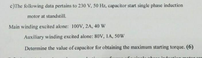 Solved A 230 V,280 watts, 50 Hz, 4-pole, single phase | Chegg.com