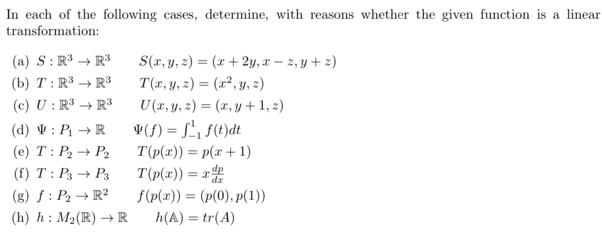 Solved In each of the following cases, determine, with | Chegg.com