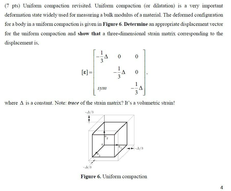 Solved (7 pts) Uniform compaction revisited. Uniform | Chegg.com