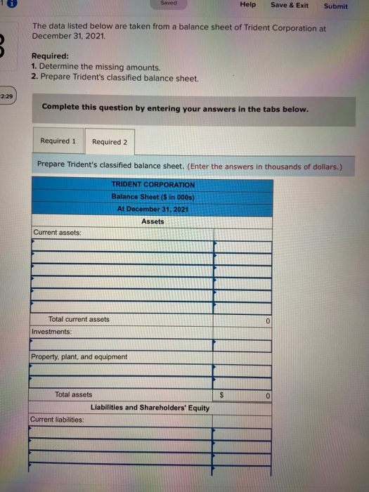 Solved Saved Help Save & Exit Submit The data listed below | Chegg.com
