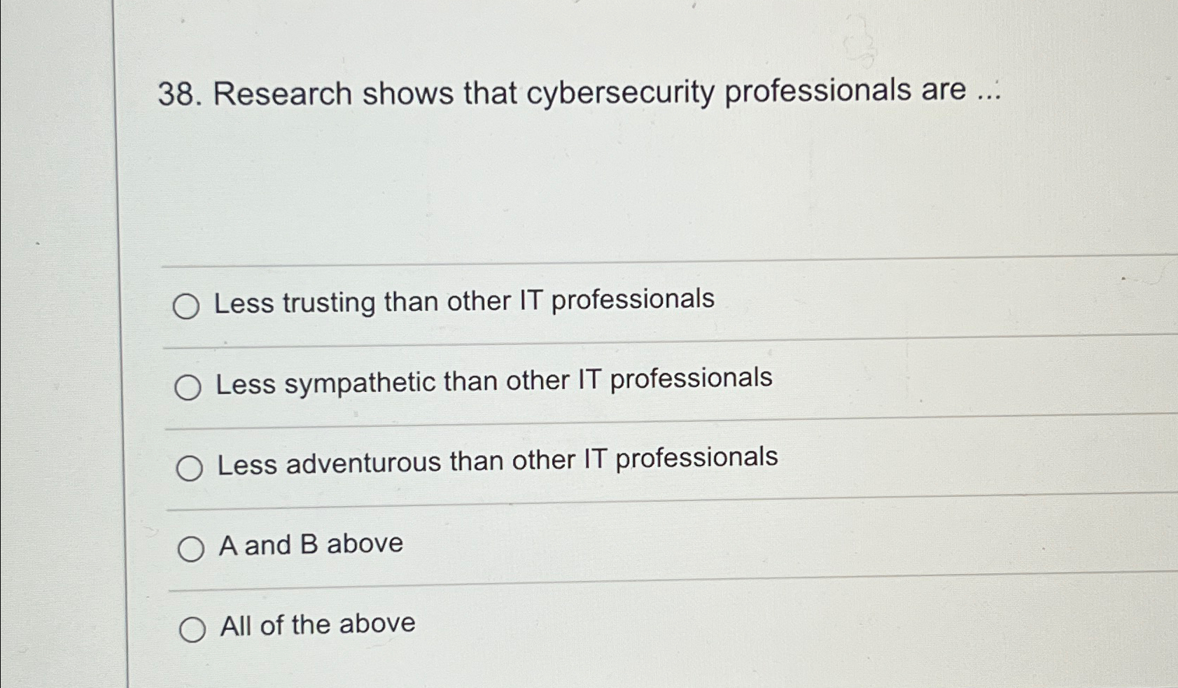 Solved Research shows that cybersecurity professionals are | Chegg.com