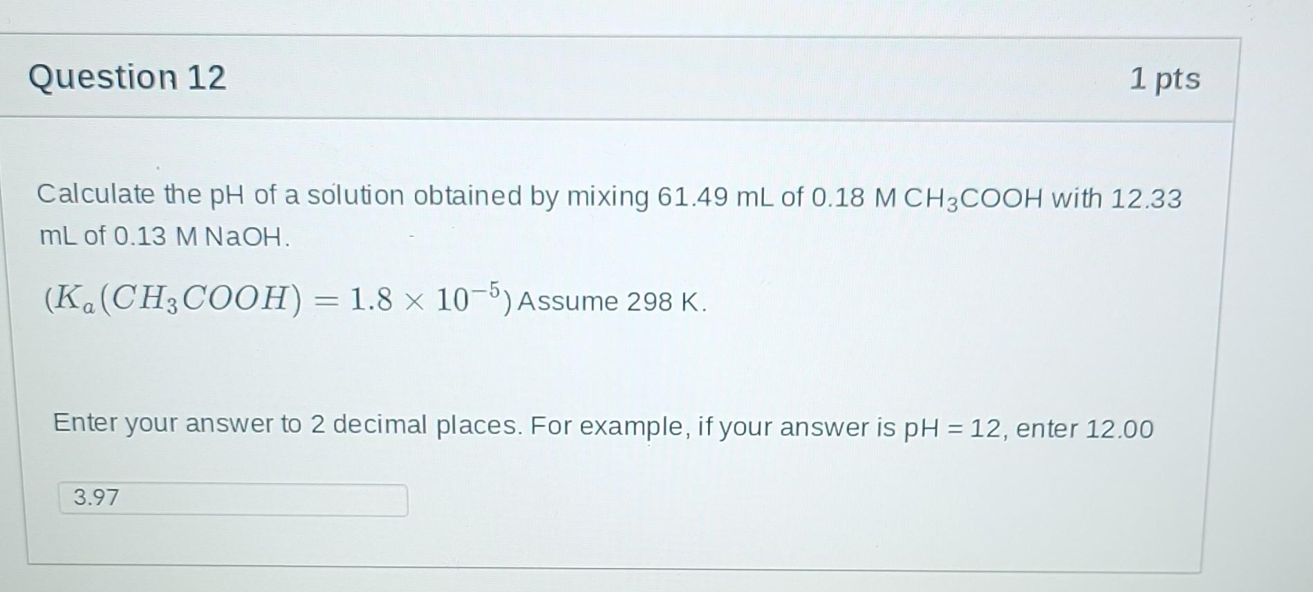 Solved Calculate the pH of a solution obtained by mixing | Chegg.com