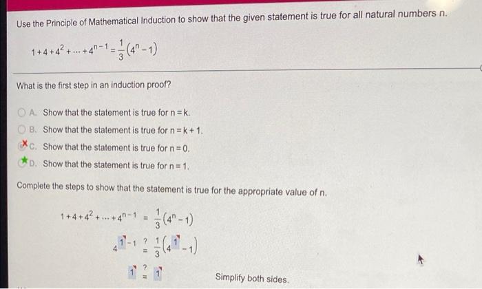 Solved Use the Principle of Mathematical Induction to show | Chegg.com