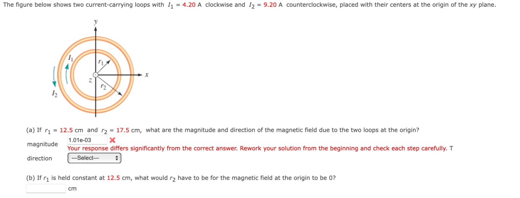Solved The figure below shows two current-carrying loops | Chegg.com
