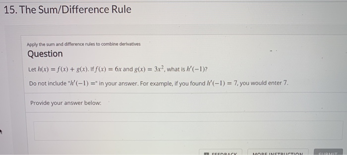 Solved 15. The Sum/Difference Rule Apply the sum and | Chegg.com