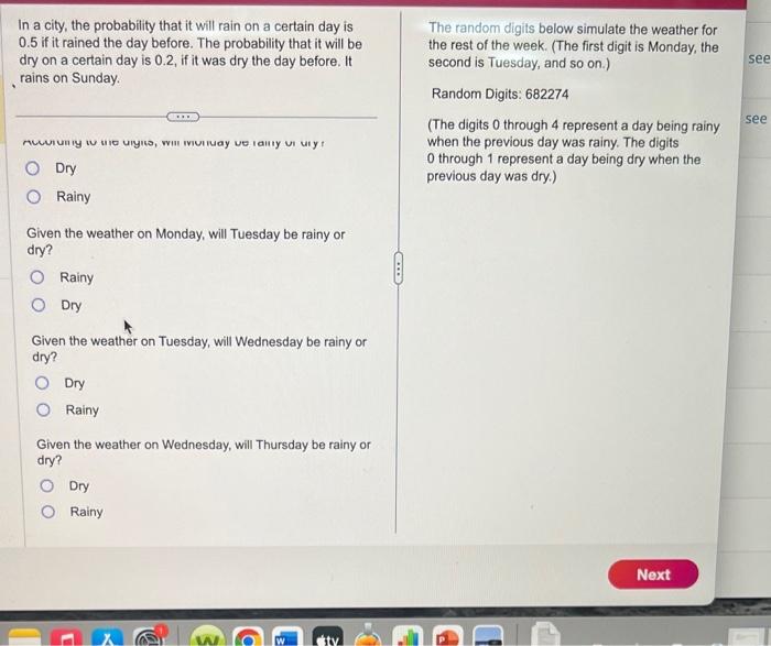 Solved In a city, the probability that it will rain on a | Chegg.com