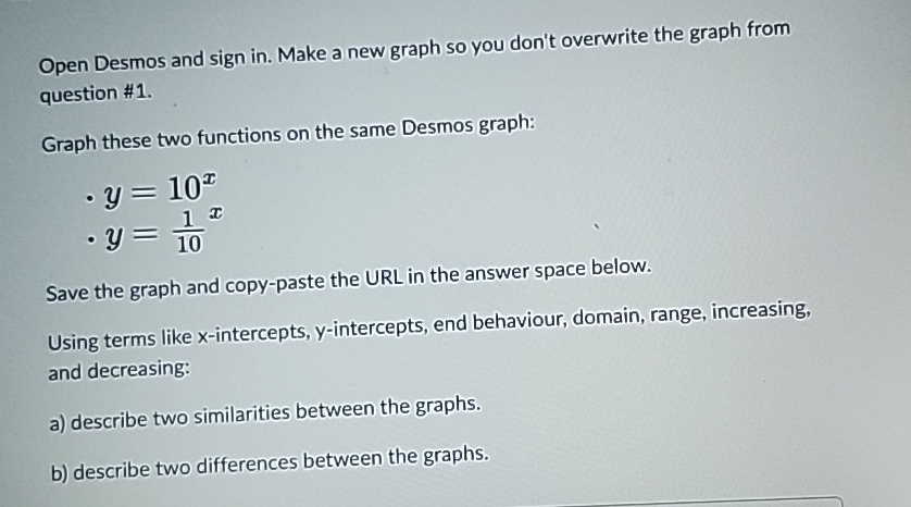 Solved Open Desmos and sign in. ﻿Make a new graph so you | Chegg.com