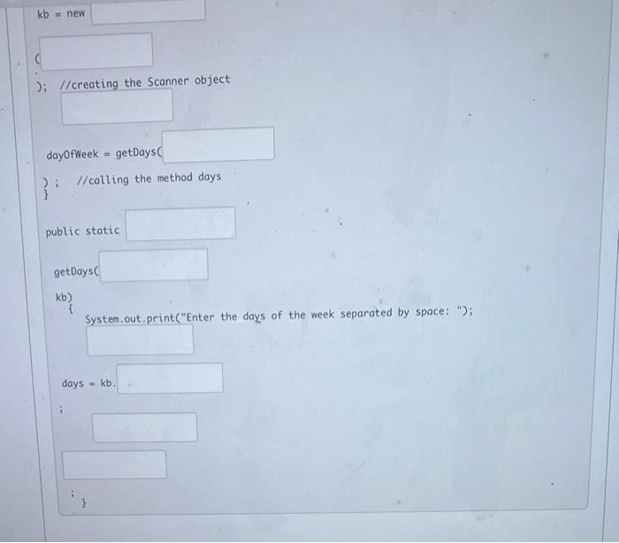 Solved The method getDays accepts a Scanner object, asks the | Chegg.com