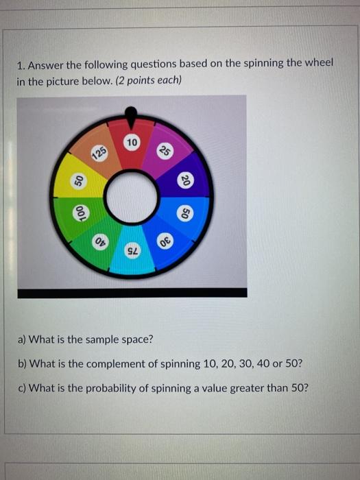 Solved 1. Answer the following questions based on the | Chegg.com