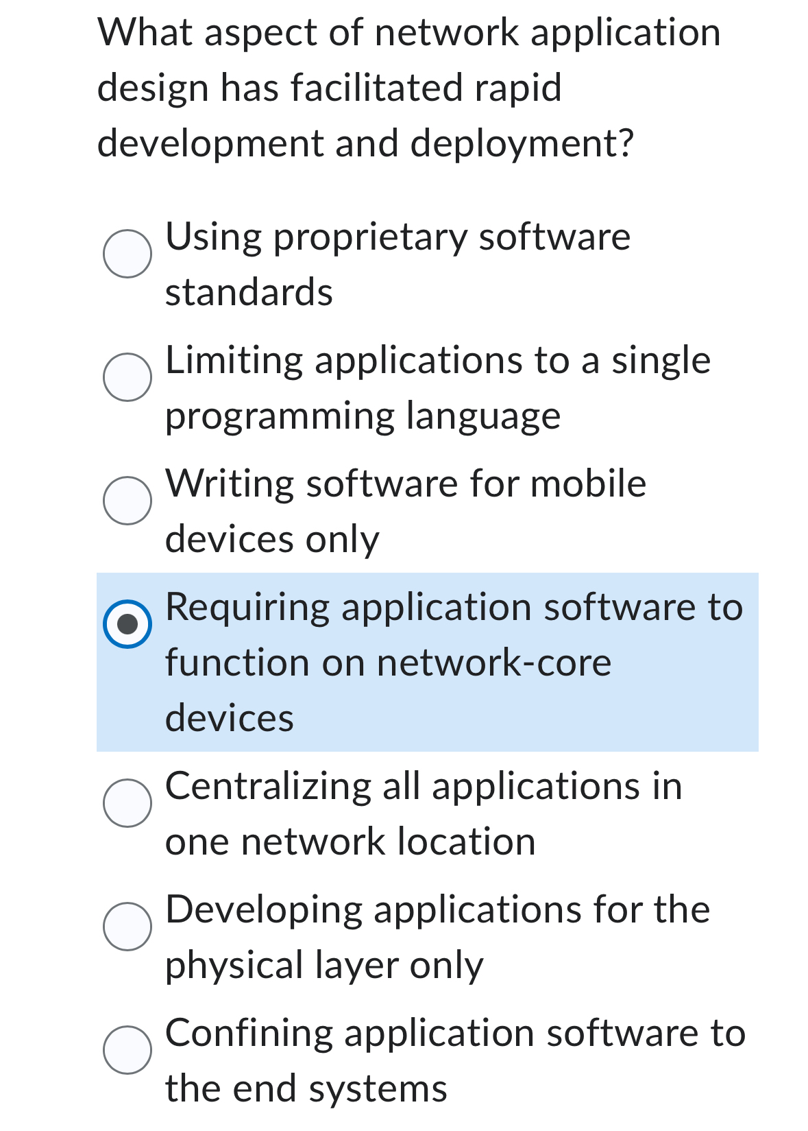 Solved What aspect of network application design has | Chegg.com