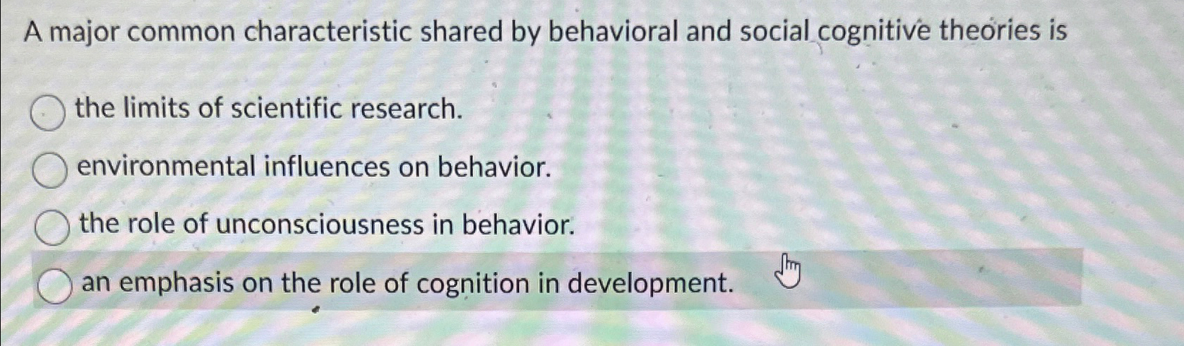 Solved A major common characteristic shared by behavioral | Chegg.com