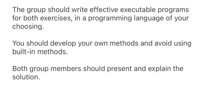 Solved Exercise 1 Write an efficient program that allows a | Chegg.com