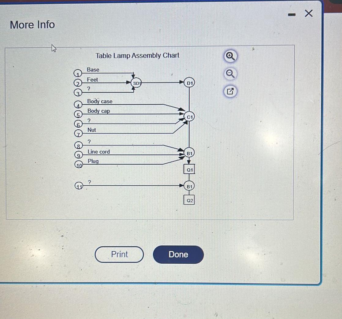 Solved More InfoTable Lamp Assembly Chart | Chegg.com
