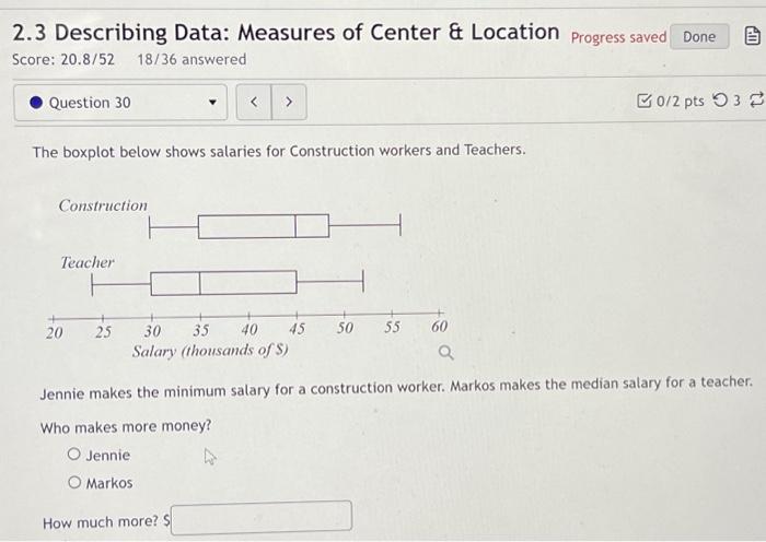Solved 2.3 Describing Data: Measures of Center \& Location | Chegg.com