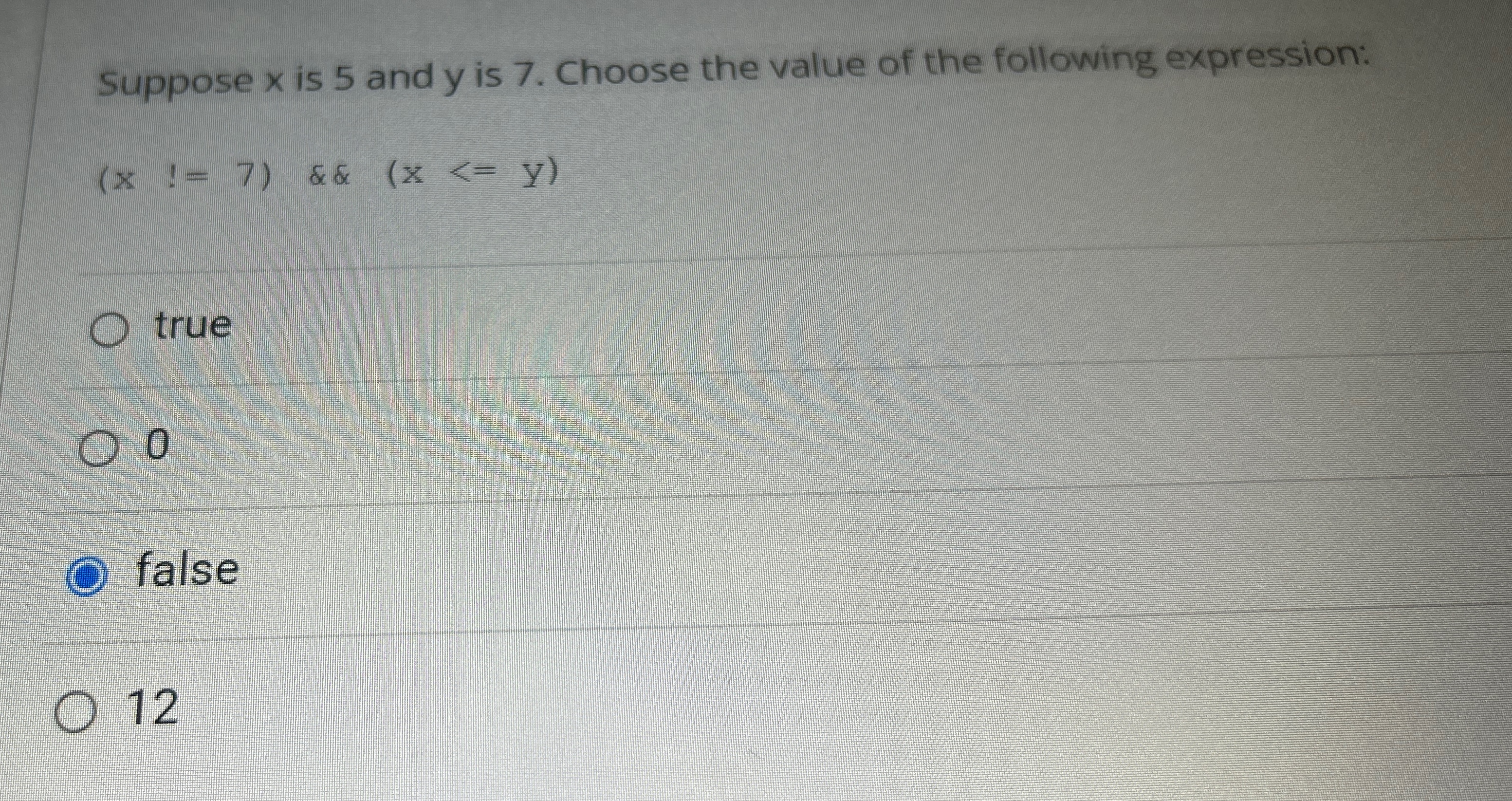 Suppose x ﻿is 5 ﻿and y ﻿is 7 . ﻿Choose the value of | Chegg.com