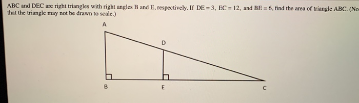 Solved ABC and DEC are right triangles with right angles B | Chegg.com