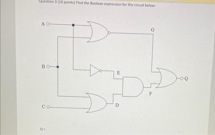 Solved Question 3 (10 points) Find the Boolean expression | Chegg.com