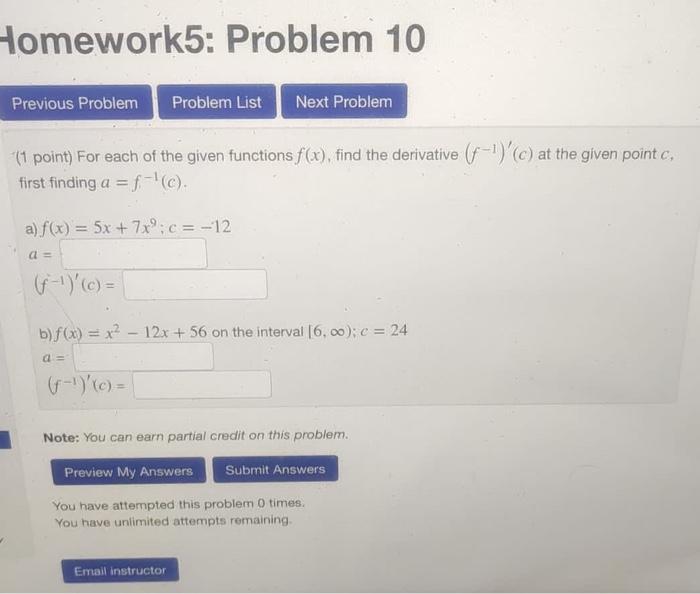 Solved Homework5: Problem 10 Previous Problem Problem List | Chegg.com