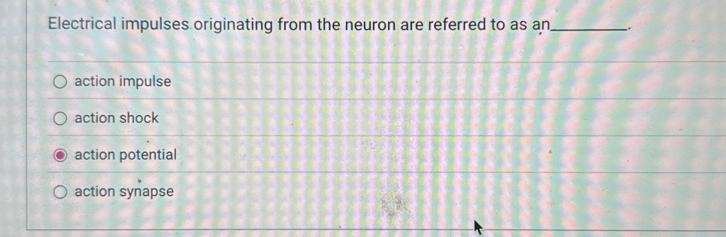 Solved Electrical impulses originating from the neuron are | Chegg.com