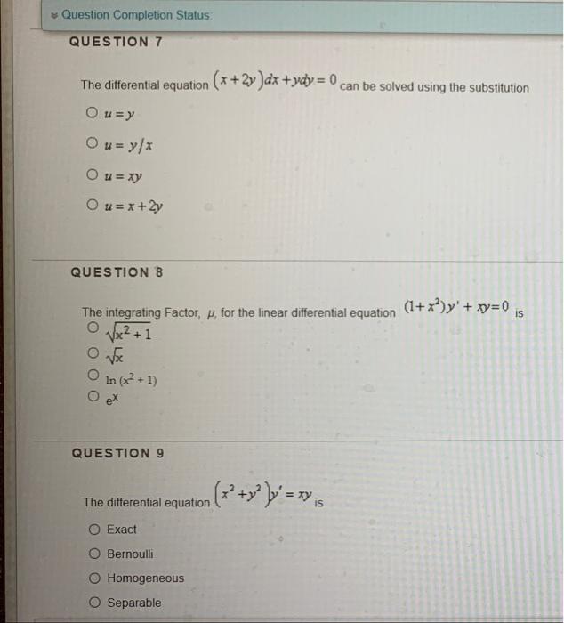 Solved Question Completion Status: QUESTION 7 The | Chegg.com