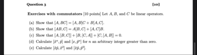 Solved Question 3[10]Exercises with commutators [ 10 | Chegg.com