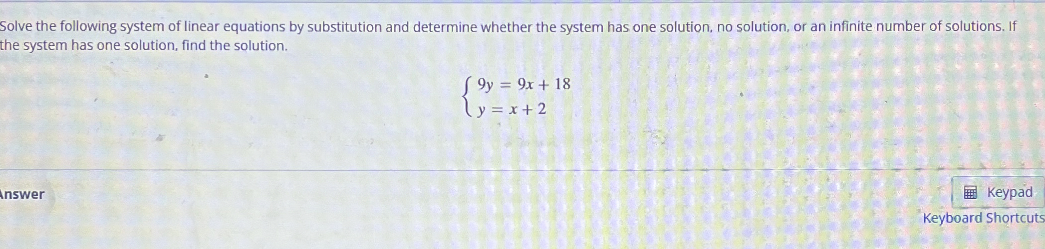 Solved Solve the following system of linear equations by | Chegg.com