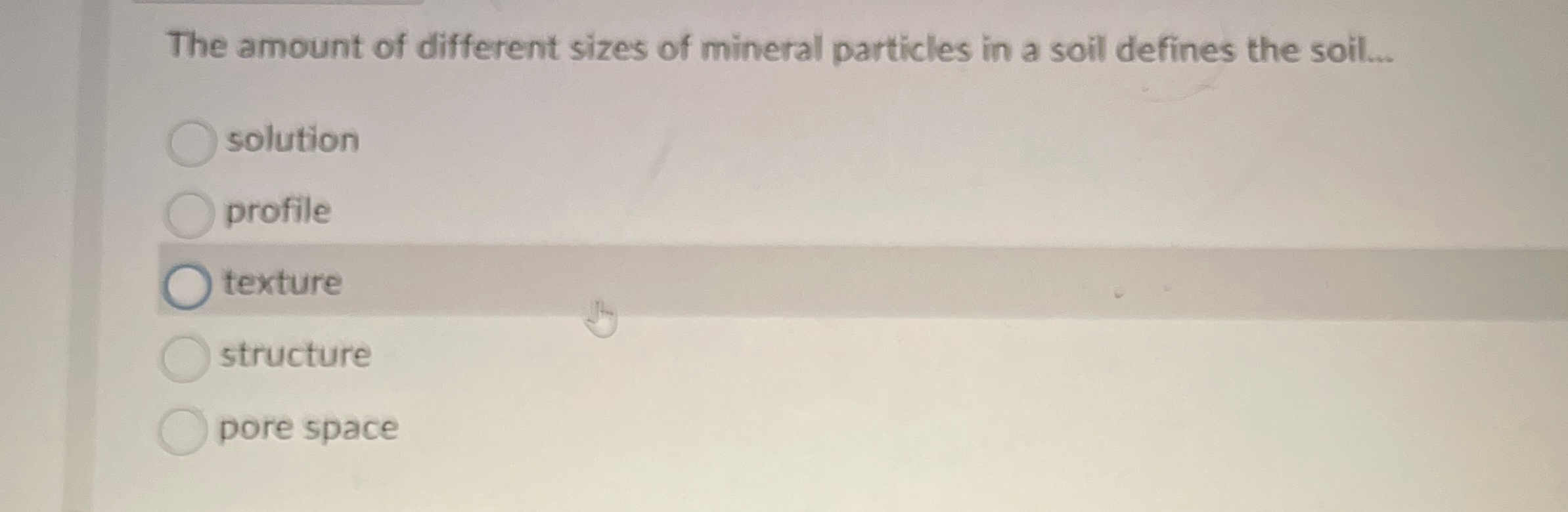 Solved The amount of different sizes of mineral particles in | Chegg.com