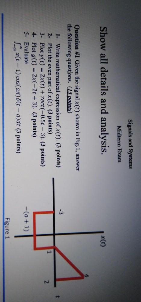 Solved Signals and Systems Midterm Exam Show all details and | Chegg.com