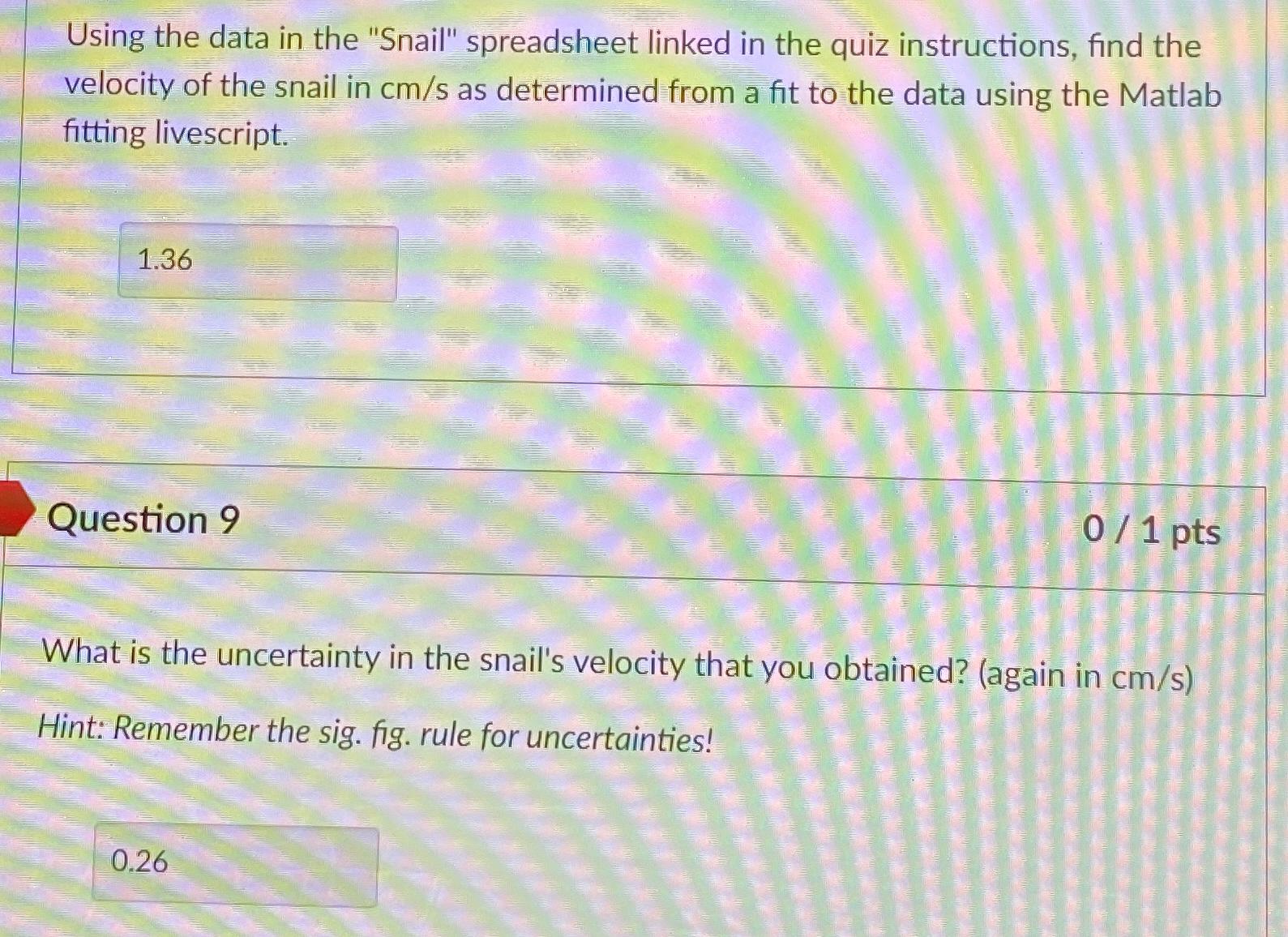Solved Using the data in the "Snail" spreadsheet linked in | Chegg.com