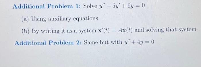 Solved Additional Problem 1: Solve y" - 54' + 6y = 0 (a) | Chegg.com