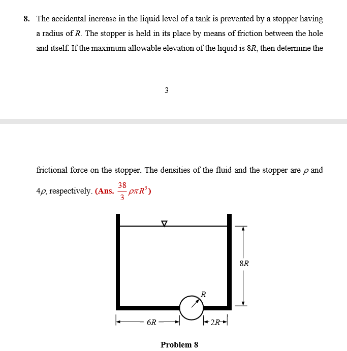 Solved The accidental increase in the liquid level of a tank | Chegg.com