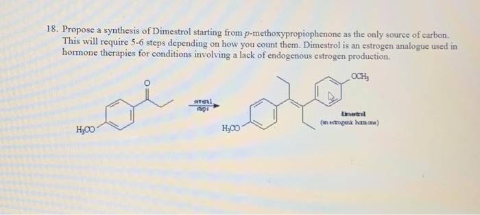Solved 18. Propose a synthesis of Dimestrol starting from | Chegg.com