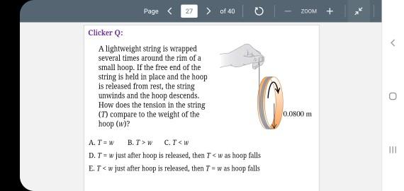 Solved A lightweight string is wrapped several times around | Chegg.com