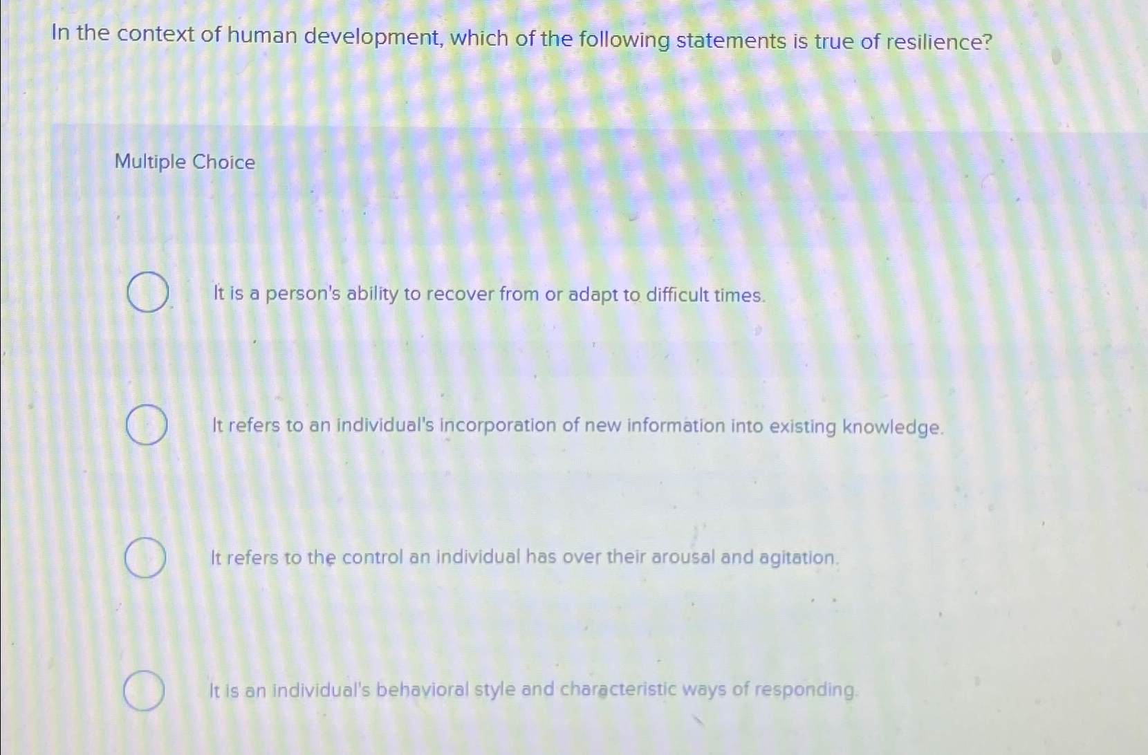 Solved In the context of human development, which of the | Chegg.com