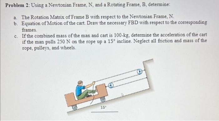 Solved Problem 2: Using a Newtonian Frame, N, and a Rotating | Chegg.com