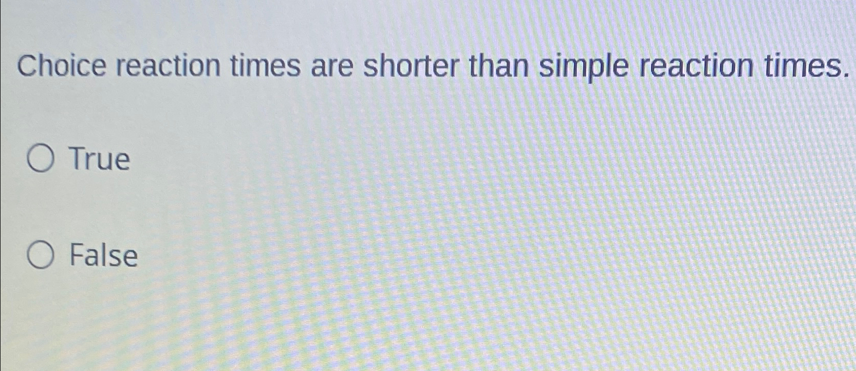 Solved Choice reaction times are shorter than simple | Chegg.com