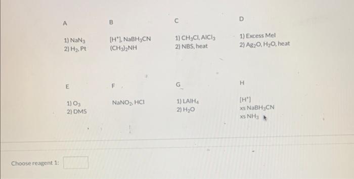 Identify the missing reagents. Reagent 1 Reagent 2 | Chegg.com