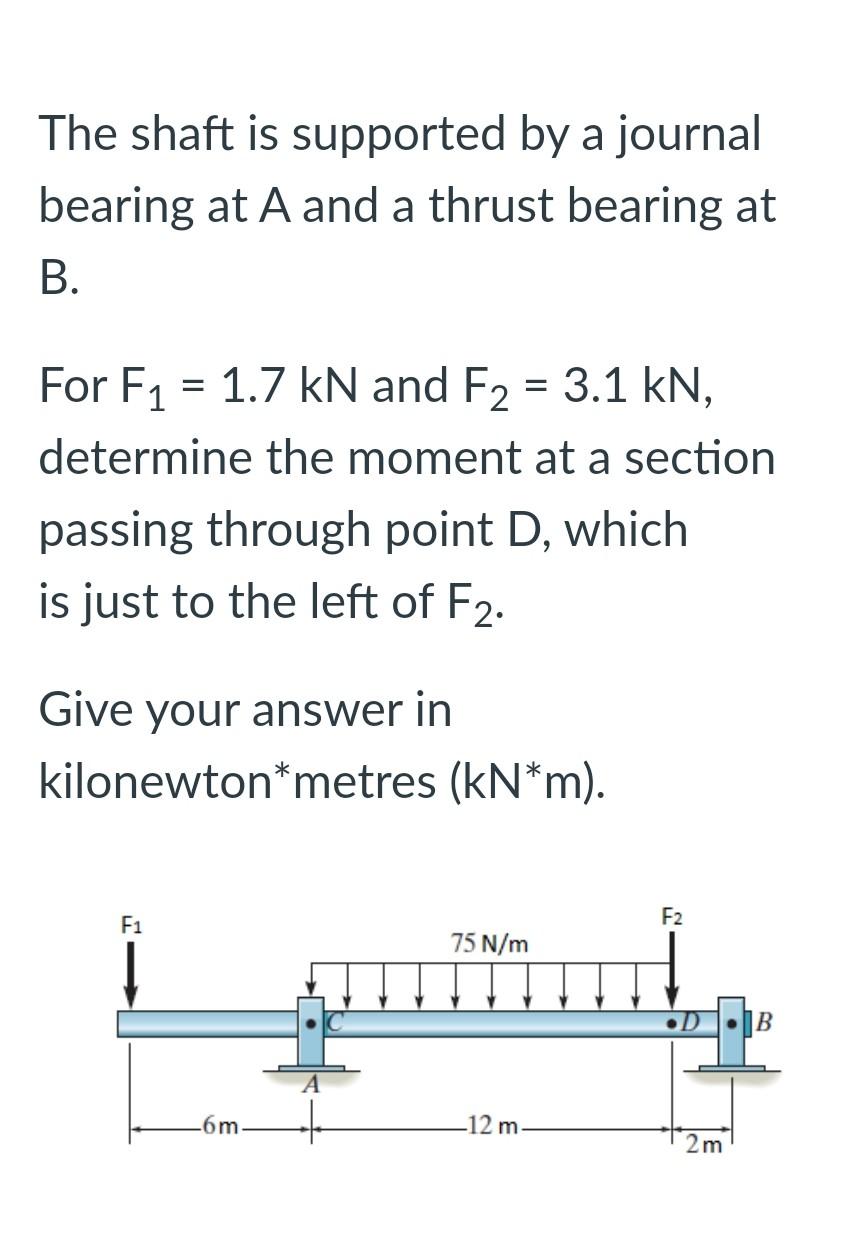 Solved The shaft is supported by a journal bearing at A and | Chegg.com