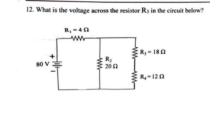 Solved what is the voltage across the resistor R3 in the | Chegg.com