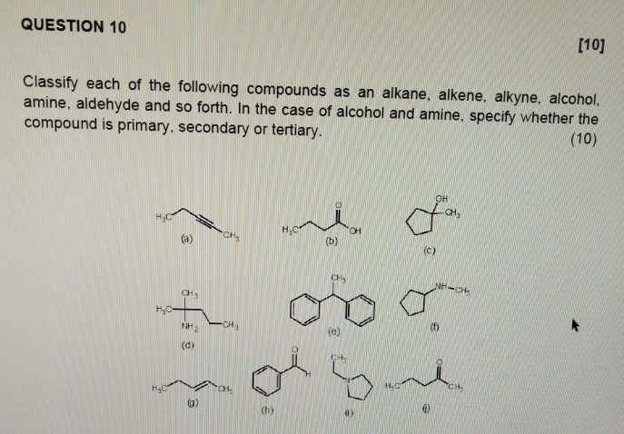 Solved QUESTION 10[10]Classify each of the following | Chegg.com