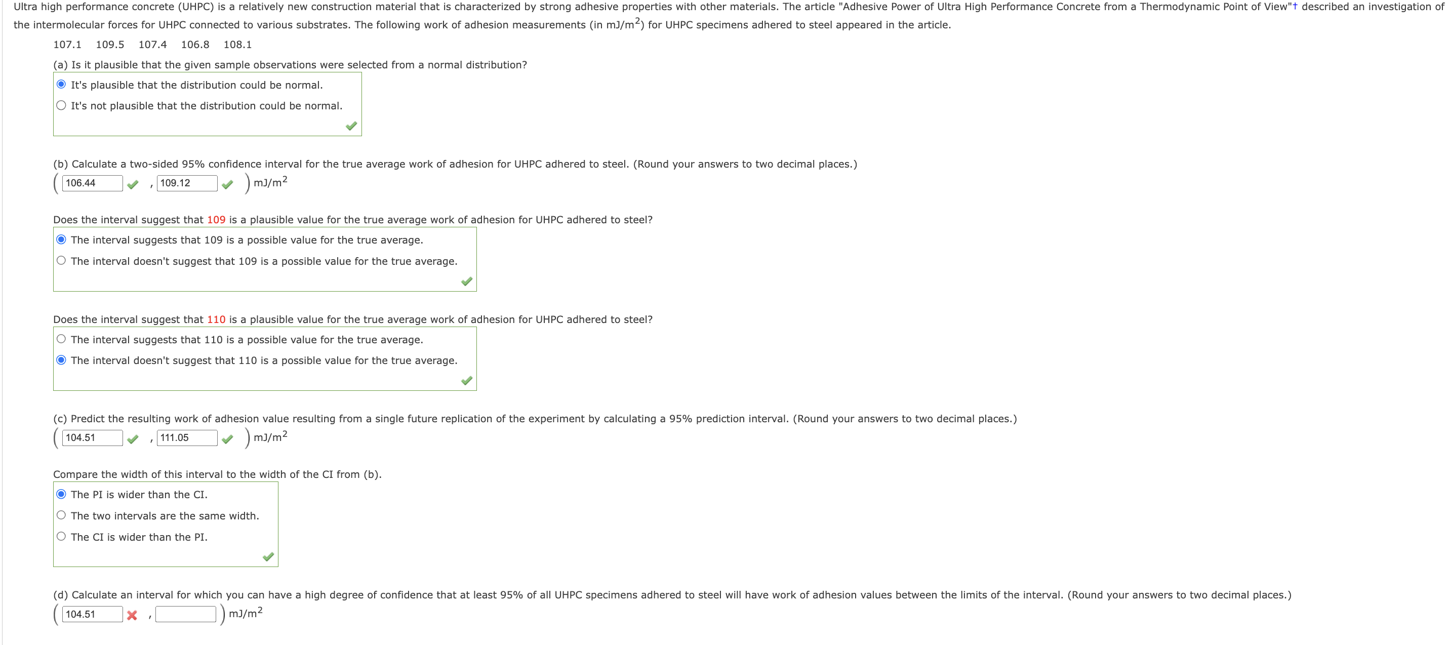 Solved mJm2 107.1,109.5,107.4,106.8,108.1(a) Is it | Chegg.com