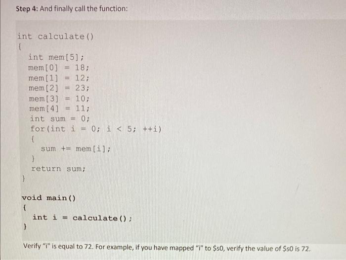 Solved int mem[5]; mem [0] = 18; mem [1] = 12; mem [2] = 23; | Chegg.com