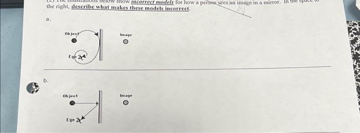 Solved show incorrect models for how a person sees an image | Chegg.com